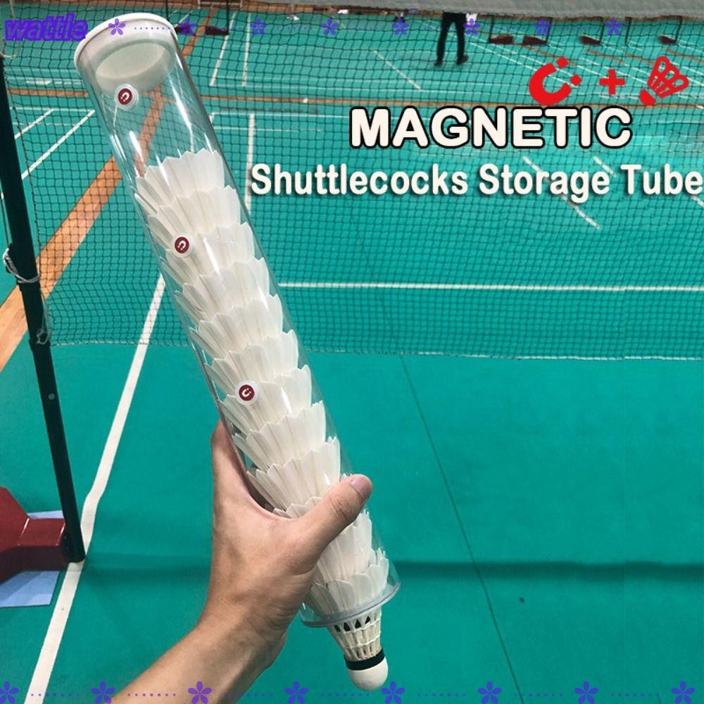 WA-SPORT Badminton Cylinder, Transparent Shoulder Strap Shuttlecocks ...