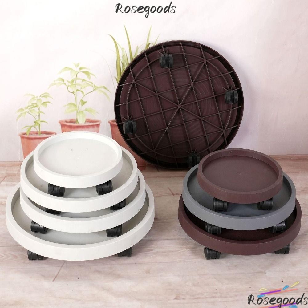 ROSEGOODS Flower Plant Pot Tray, Movable With Water Tray Plant Stand ...