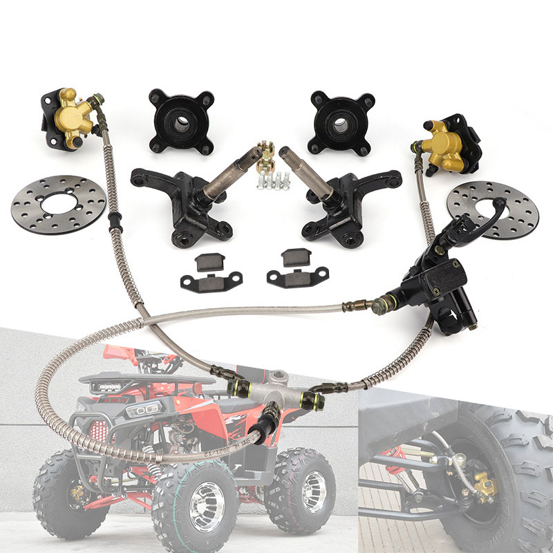 Front Hydraulic Brake Steering Strut Knuckle Spindles Wheel Hub Kit For ...