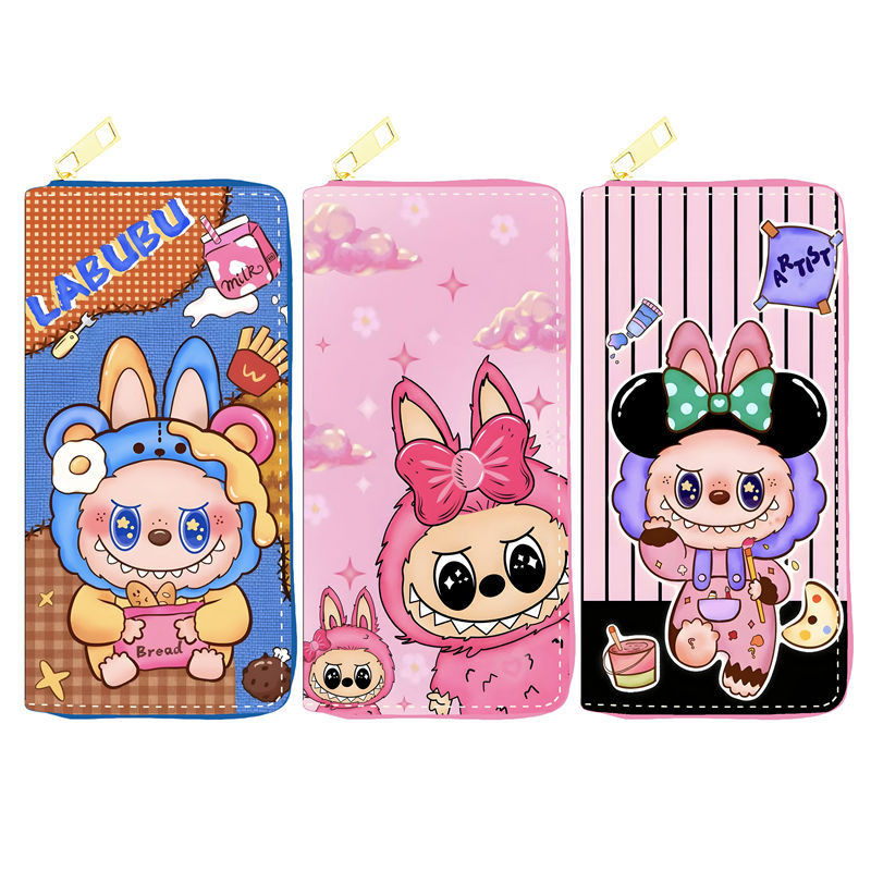Labubu PU Wallet Student Long Anime Passport Bag | Shopee Malaysia