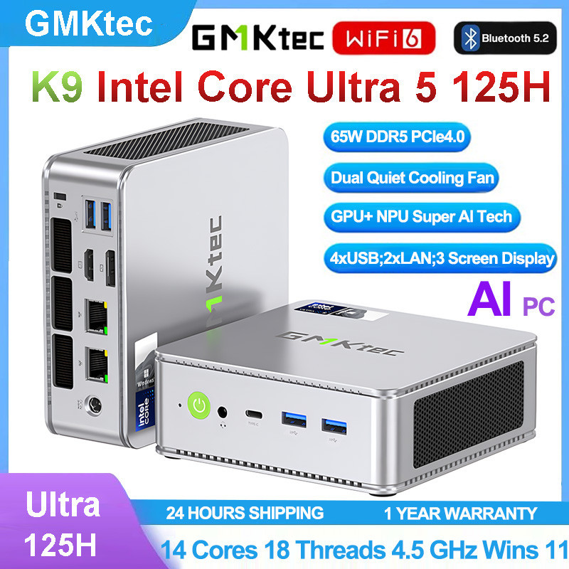GMKtec K9 Intel Core Ultra 5 125H NUCBOX Super Al Tech Window11Pro DDR5 ...