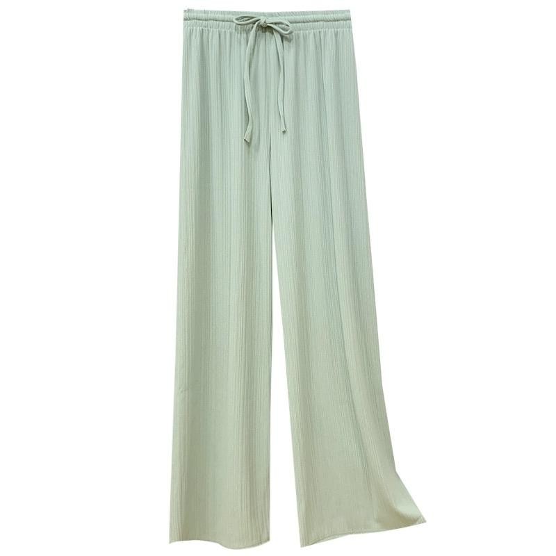 YAN@YAN Woman Elastic Waist Casual Loose & Slim Vertical Stripes ...