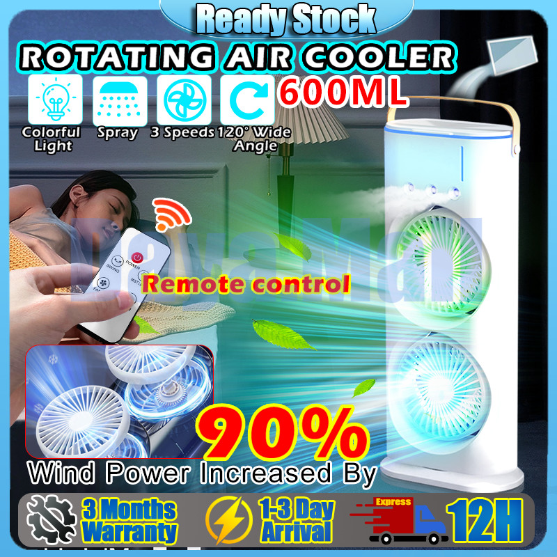 120° Rotation Air Cooler USB Dual headed fan Humidifier Purifier Mist ...