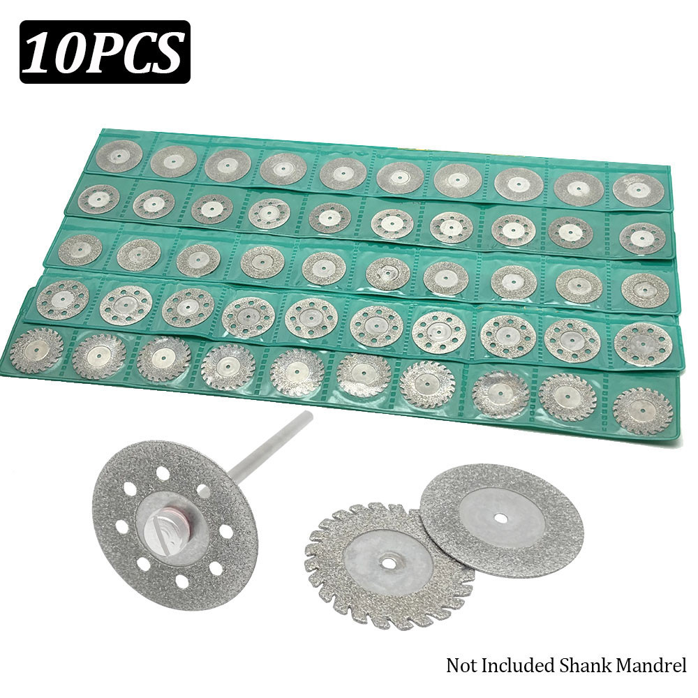 10Pcs Dental Diamond Disc Burs for Separating Polishing Ceramic Crown ...