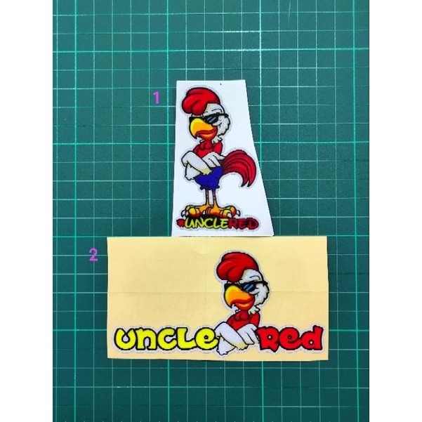 Sticker Uncle Red Ayam Chicken Stiker Printing Laminated Helmet ...