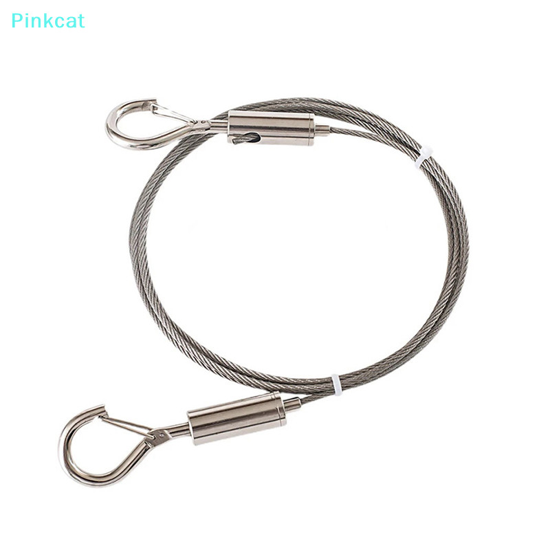 Pinkcat Adjustable Automatic Wire Rope Spring Hook Clothesline Hanging ...