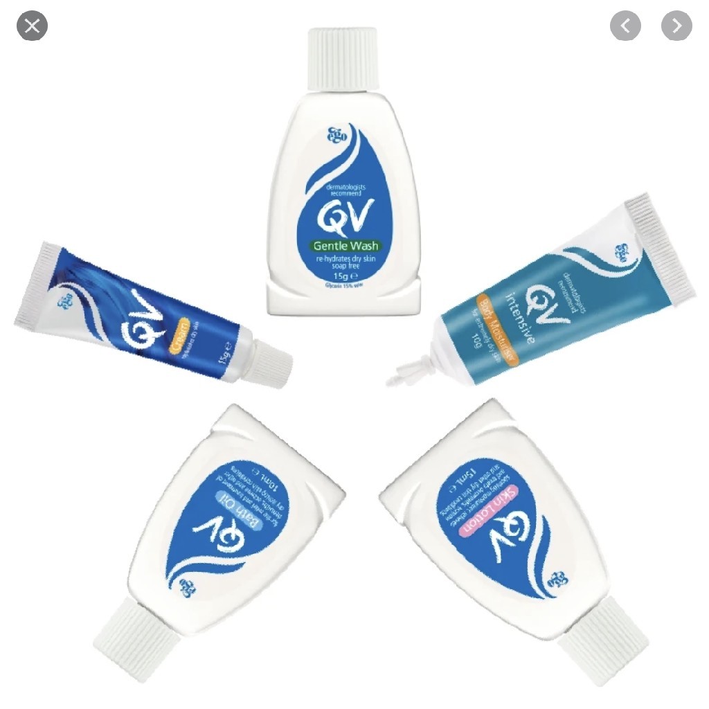 Ego QV Travel Pack 15ml (QV Gentle wash, QV Cream, QV Skin Lotion, QV ...
