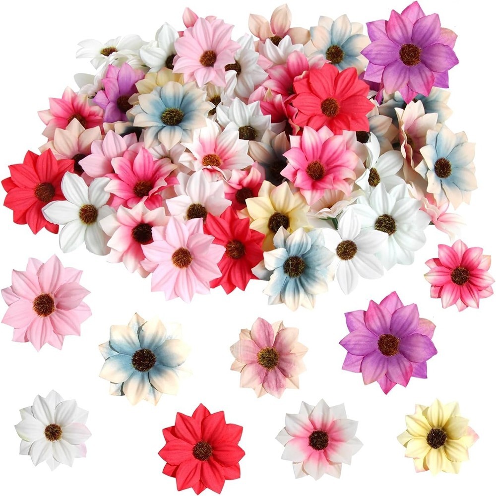 10PC Artificial Flowers Bulk Fake Flowers Faux Fabric Flowers Crafts ...