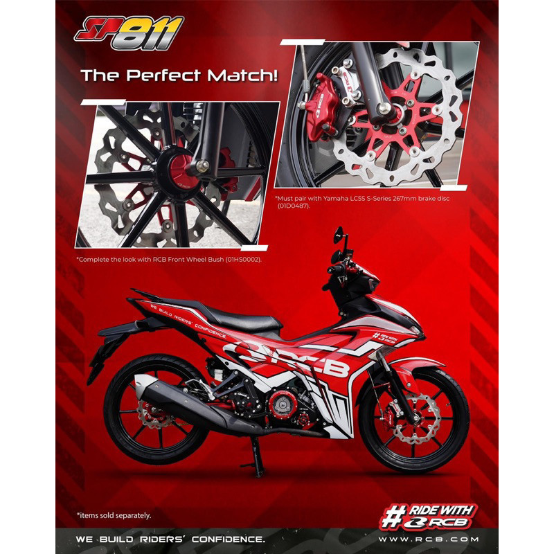 RCB RACING BOY SPORT RIM SP811 SP 811 Y15 / Y16 ( FRONT DISC 4 HOLE ) 1 ...