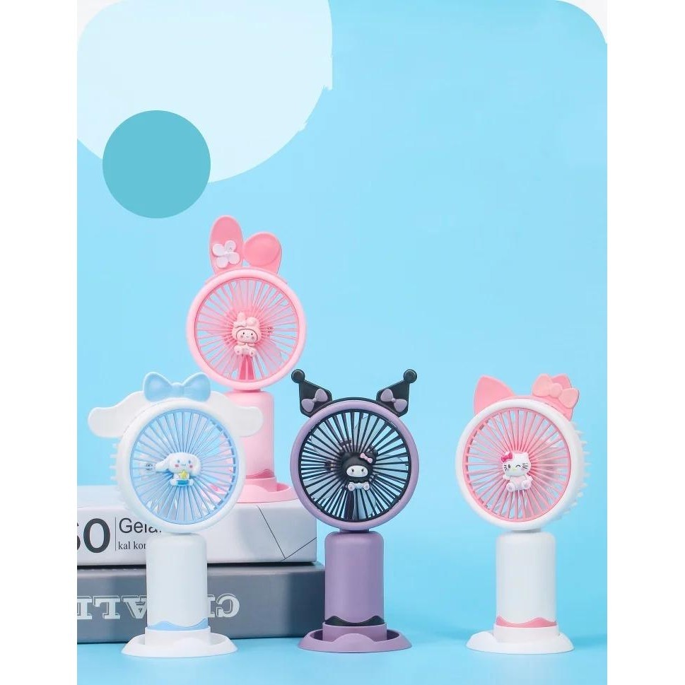 Sanrio Anime Summer Fan HelloKitty Kulomi Mobile Phone Stand Dual ...