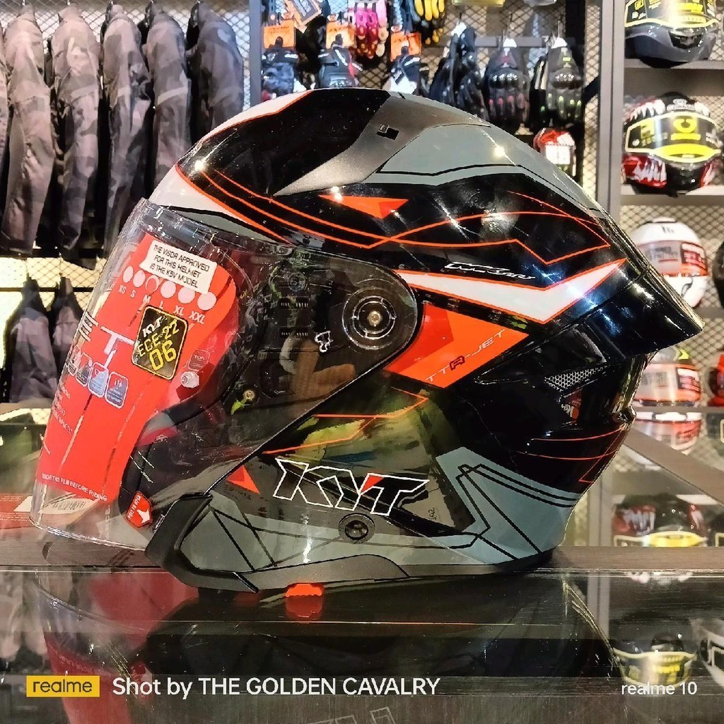 KYT TTR JET LED BLACK GREY HELMET | Shopee Malaysia