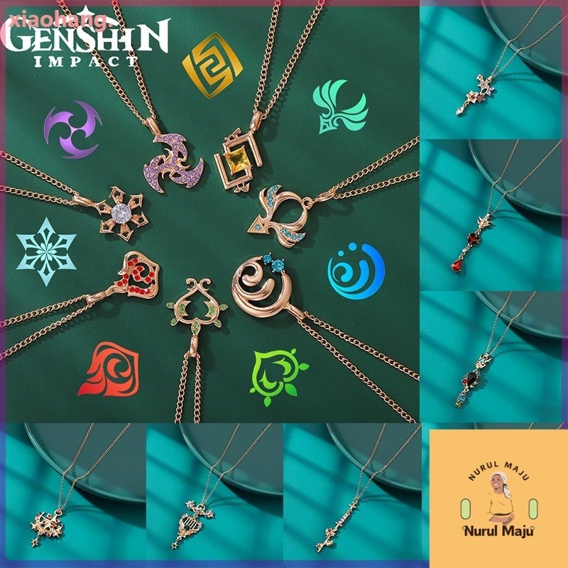 XHminisubJoinPin 21 Styles Cute Anime Genshin Impact Necklace Geo Anemo ...