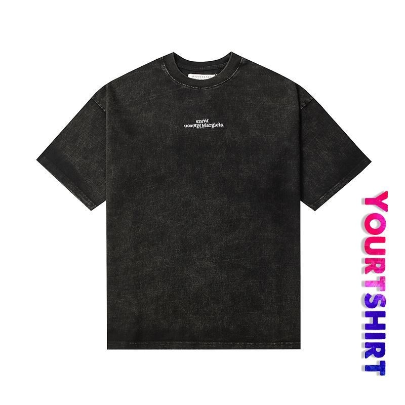 #T31 Middle Monochrome Inverted Letter Small Label Embroidery Unisex ...