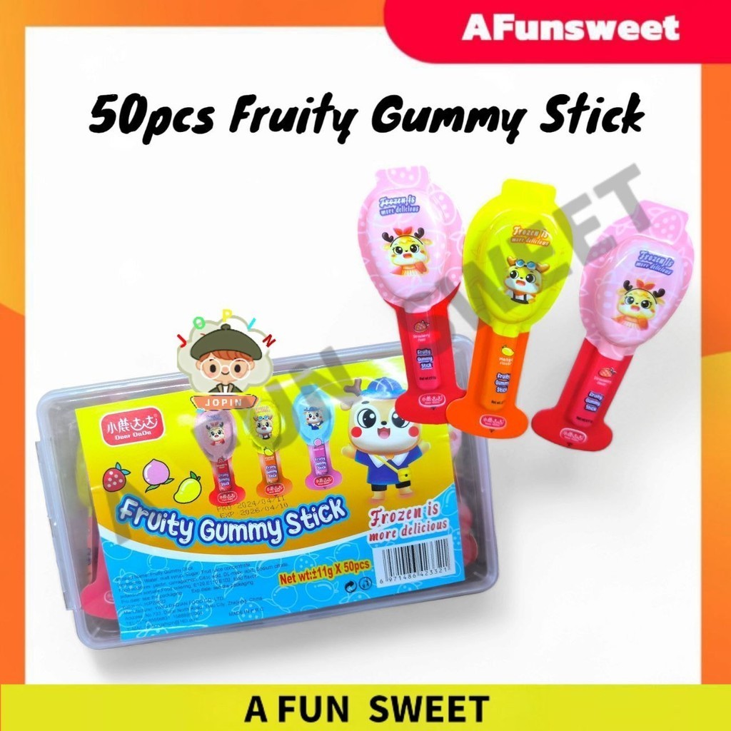 50pcs x 11g KHY Fruity Gummy Stick freezing is more delicious | Shopee ...