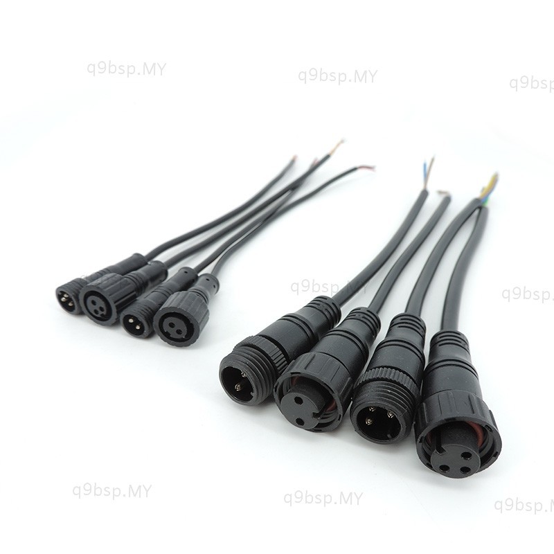 2Pin 3pin core wire DC Male Female power supply connector Jack nut IP65 ...