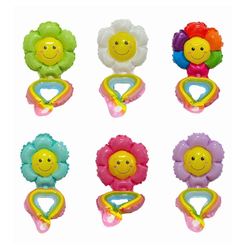 Daisy Flower Foil Handheld Balloons Sunflower Ballon Children Wedding ...