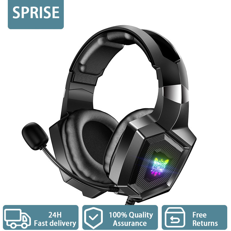SPRISE K8 Gaming Headphone Wired Earphone Headset With Mic/GRB Light 3. ...
