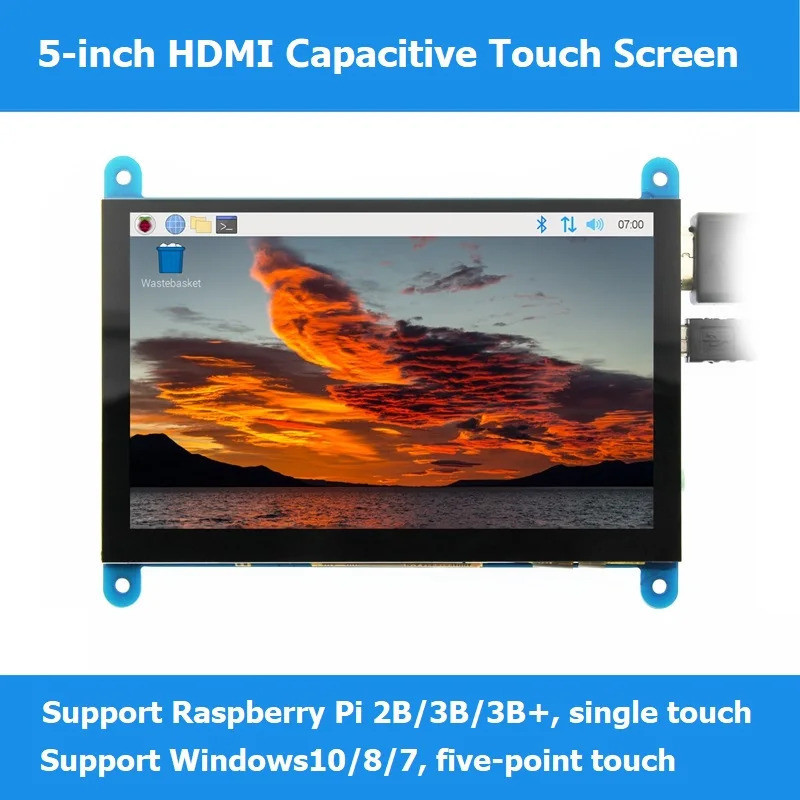 5 inch Raspberry Pi HDMI Display USB Capacitive Touch Display 5-point ...