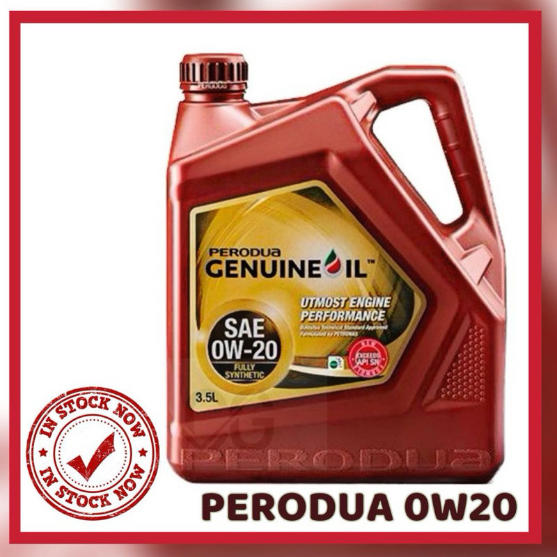 70011011 Perodua SAE 0W20 Synthetic Fully Engine Oil Red 3.5L For ...