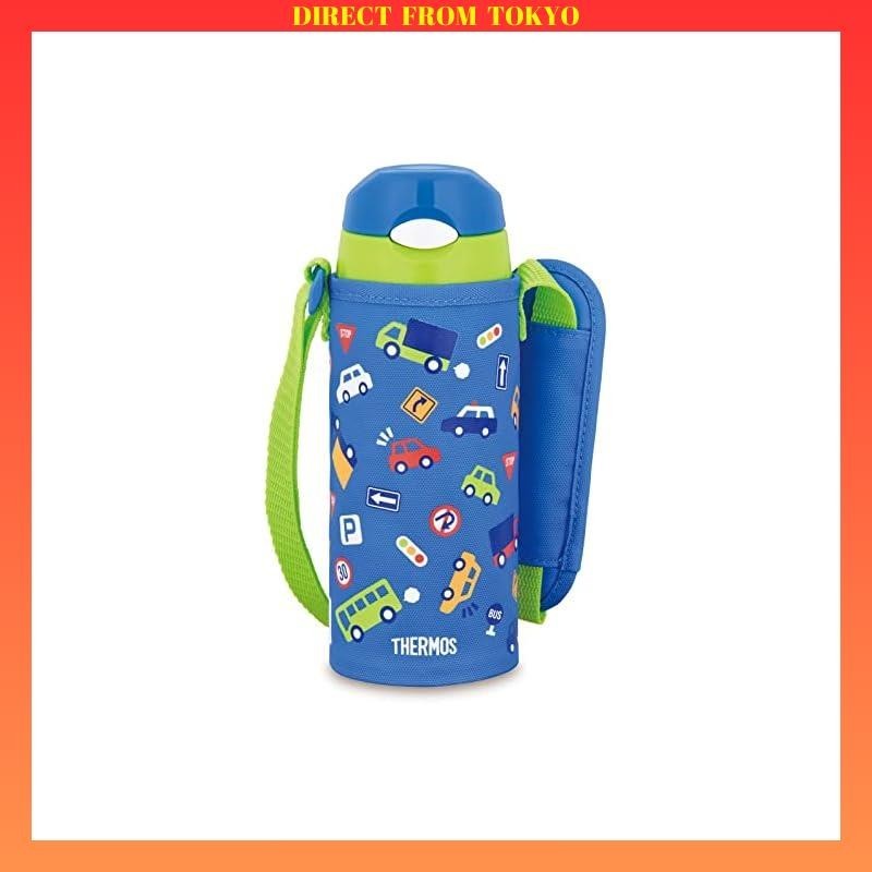 Thermos Vacuum Insulated Straw Bottle 400ml Blue Green for Children's Cold Preservation FHL-403F ...