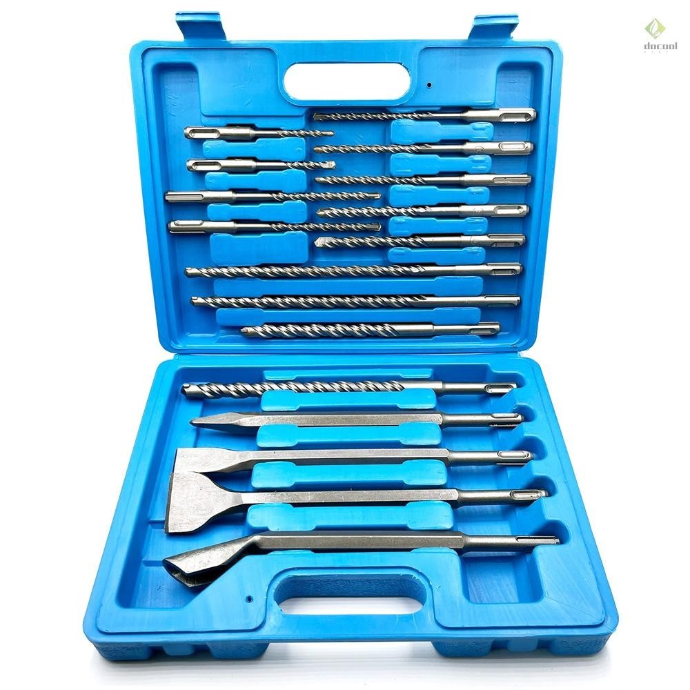 17-Piece SDS-Plus Rotary Hammer Drill Bits and Chisel Set Concrete ...