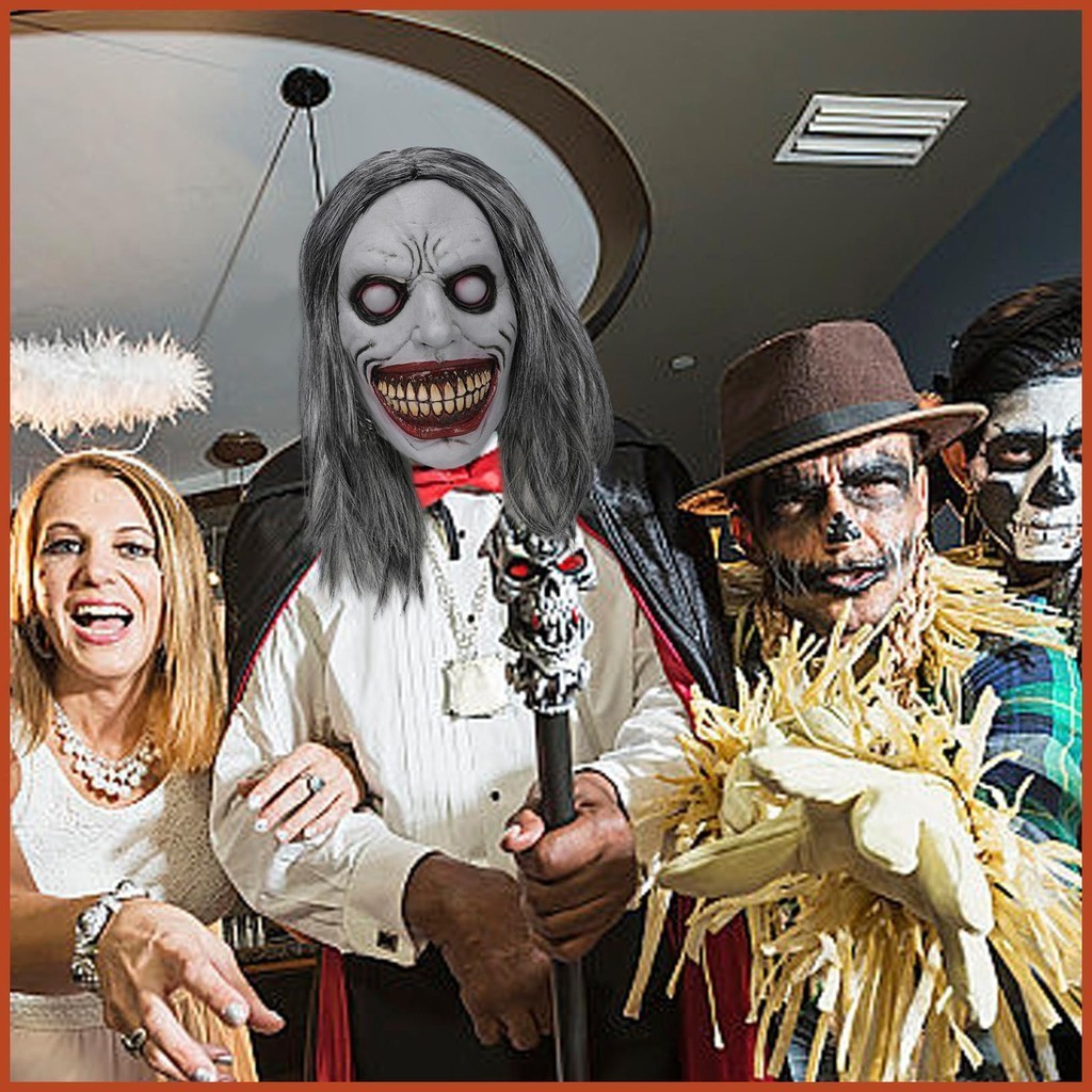 Horror The Exorcist Smiling Face Demon Mask Cosplay Evil Creepy ...