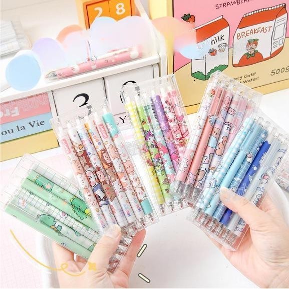 Serenity Ink Pen Set Sanrio (6pcs)/Cute Mechanical Gel Pen Cartoon Bear ...