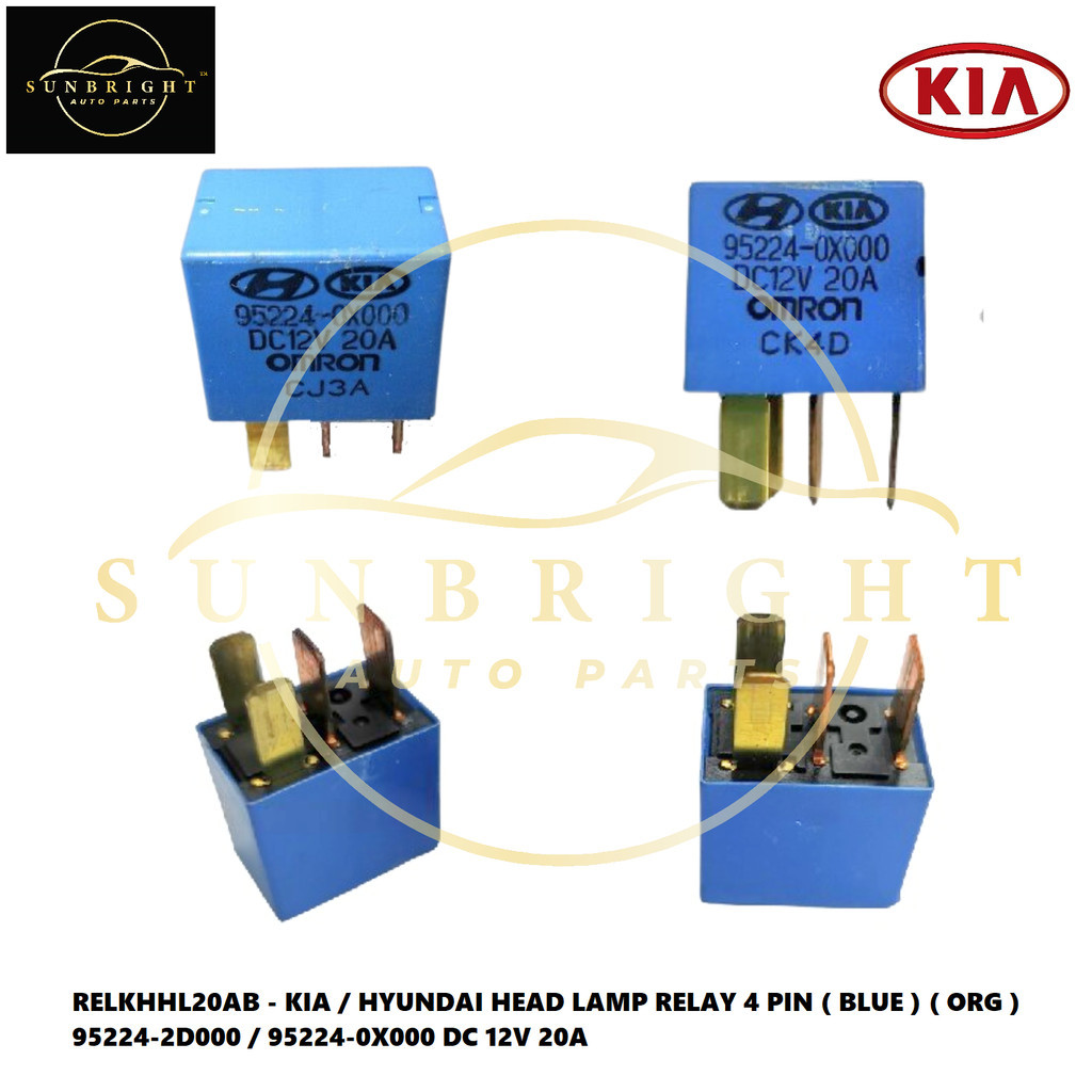 KIA / HYUNDAI HEAD LAMP RELAY 4 PIN ( BLUE ) ( ORG ) 95224-2D000 ...