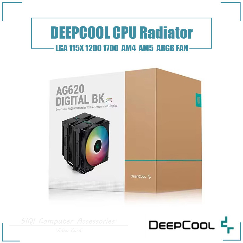 DeepCool AG620 CPU Cooler Digital version of Big Frost Tower LGA 115X 1200 1700 AM4 AM5 ARGB FAN ...