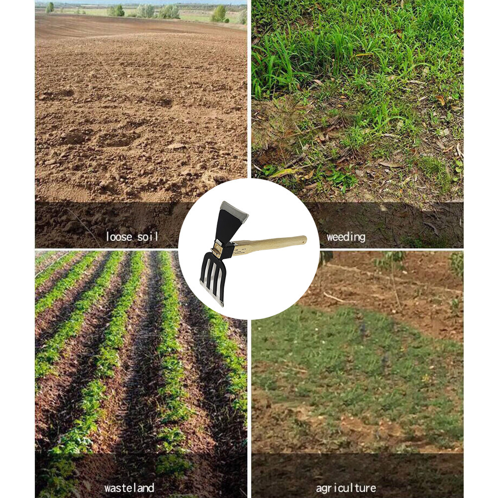 Hand Cultivator with Wooden Handle Garden Hand Rake Tool Garden Hand ...