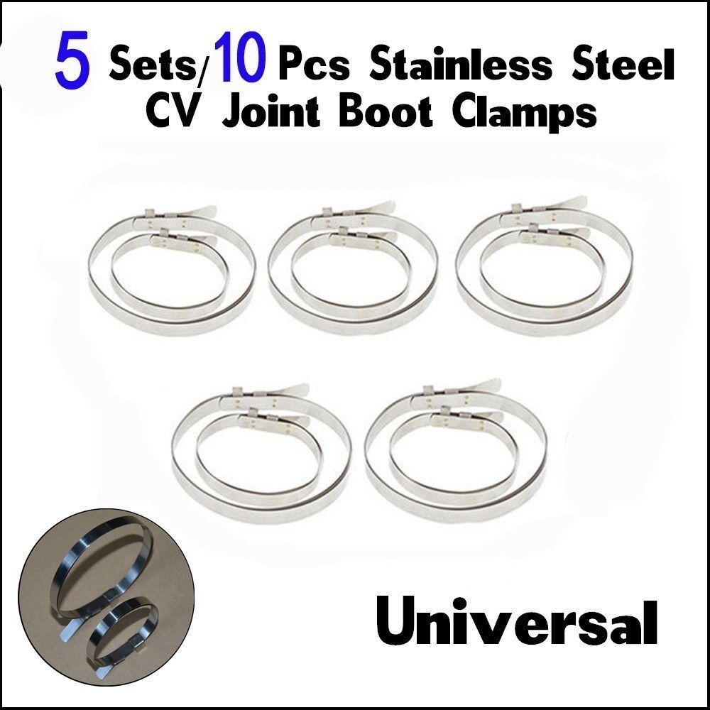 10x High Quality CV Boot Clips Kit Stainless Steel Axle CV Joint Crimp ...