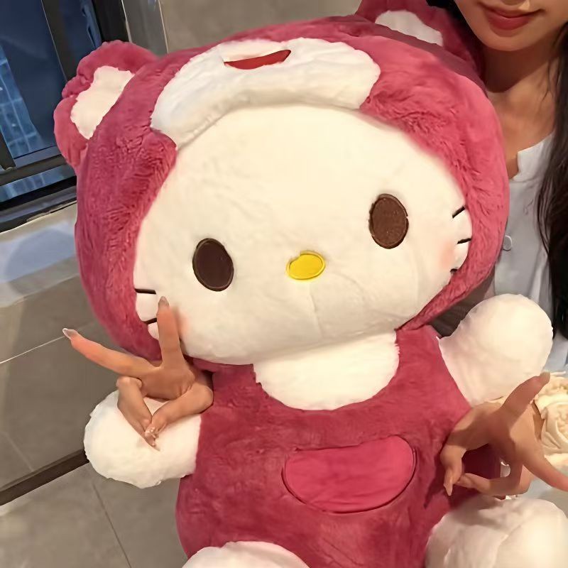 [Fattened version] Strawberry Hello Kitty doll cute plush toy Katie ...
