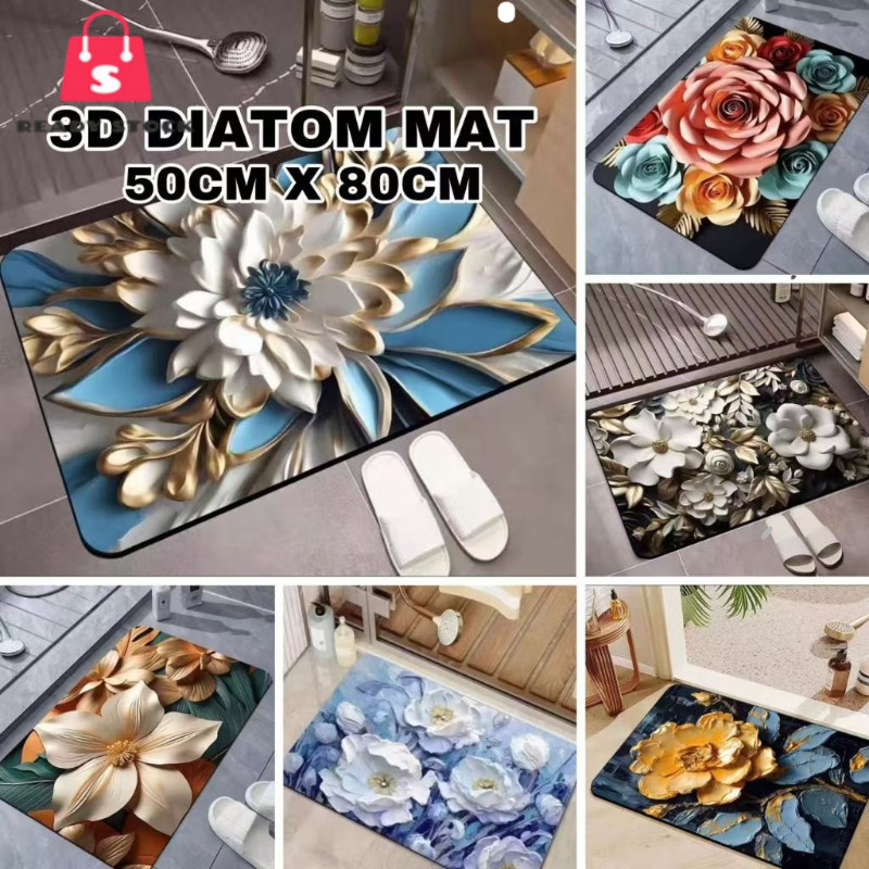 RSS_ 3D diatom mat carpet 3d karpet dapur pelapik kaki kitchen mat bath ...