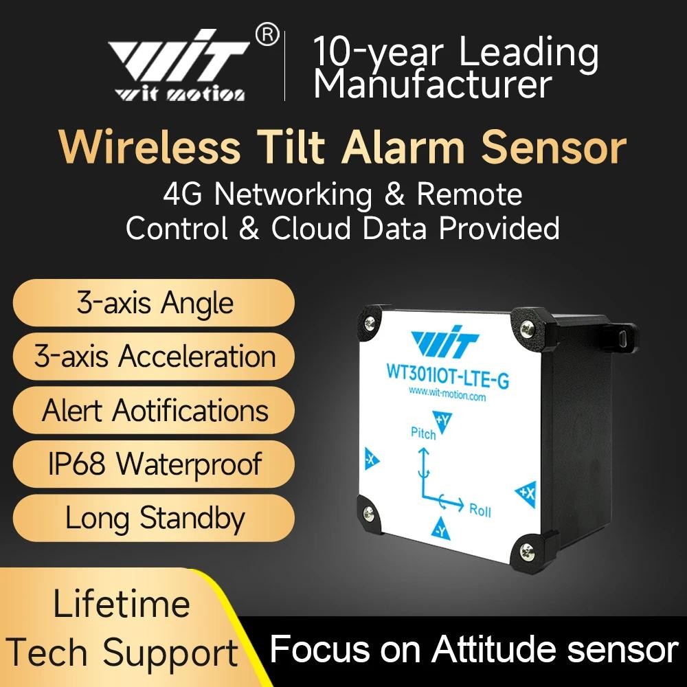 WitMotion WT301IOT-LTE 4G Wireless Tilt Alarm Angle Acceleration Sensor ...