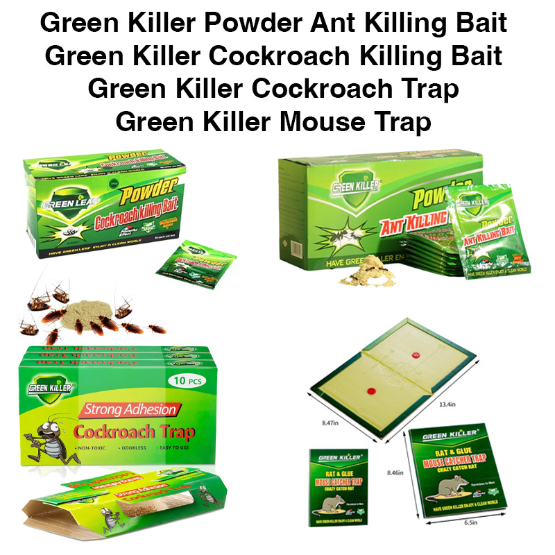 (50pcs 1 Box) Green Killer Cockroach & Ant Powder Killing Bait ...