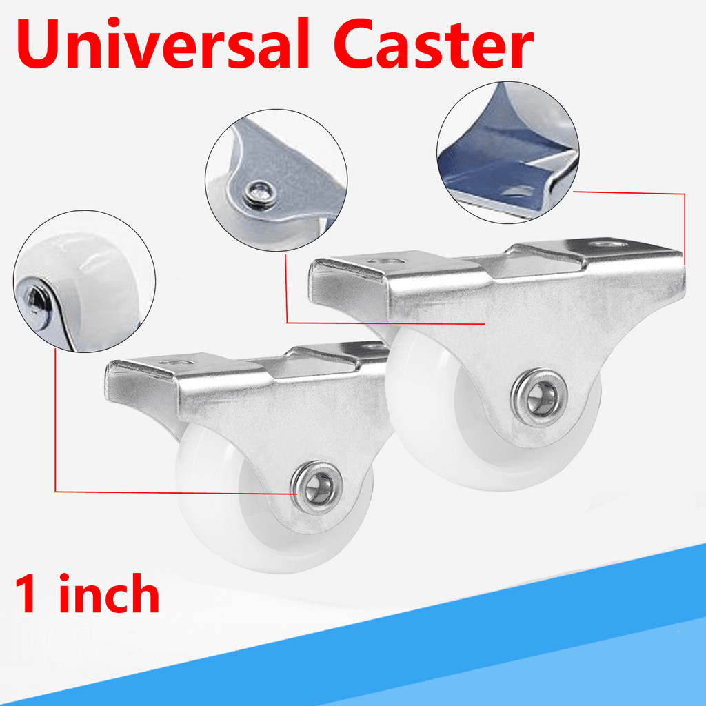 1 inch Universal Caster Nylon Caster Wheel Fixed White Rotate Wheel ...