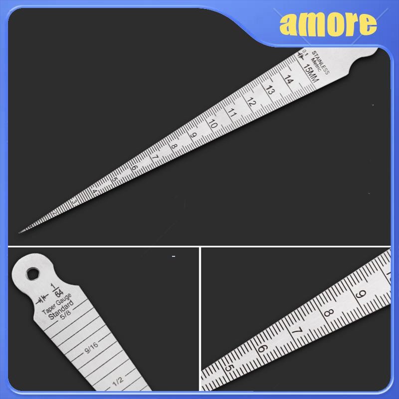 amo Taper Gauge Scale 0-15mm Stainless Steel Aperture Wedge Feeler Hole ...