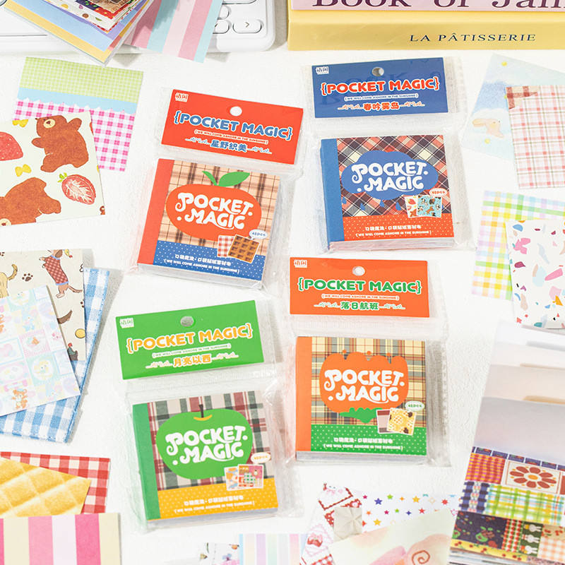 Cdaily|48 Sheets In Ancient Style Portable Stickers Material Book ...