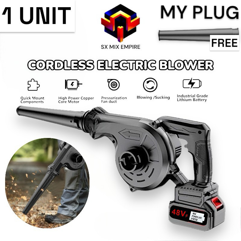 MY PLUG 48VF Portable Cordless Air Blower Rechargeable Electric Blower ...