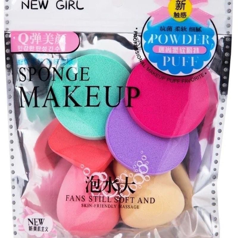 Makeup Sponge Set 6 in 1 (Blending Beauty Sponge Powder Puff Set ...