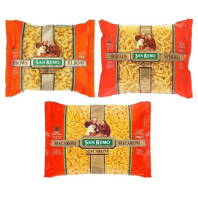San Remo Pasta / Macaroni – Elbows, Macaroni, Bowties, Penne & Small ...