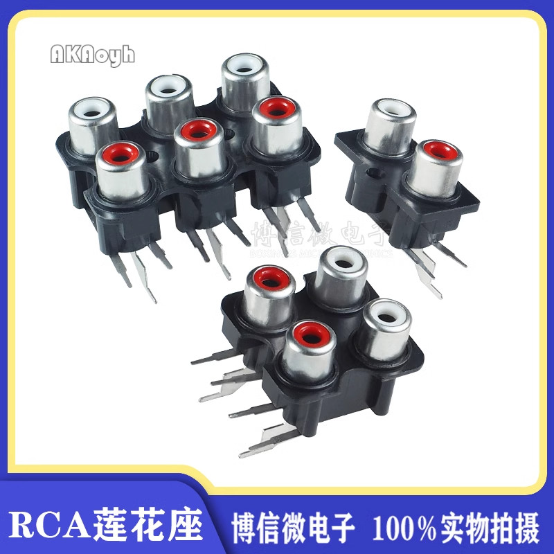 5pcs RCA Socket Red White Hole 2 Holes 4 Holes 6 Holes Lotus Socket ...