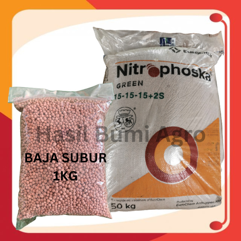 1KG Baja Buah NPK Nitrophoska 15-15-15+2S Singa Kuda Fertilizer / Baja Sebatian Premium Baja ...
