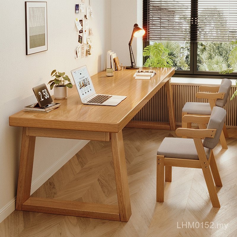 Hua Remove Double Solid Wood Leg Dining Table Computer Desk Home Desk ...