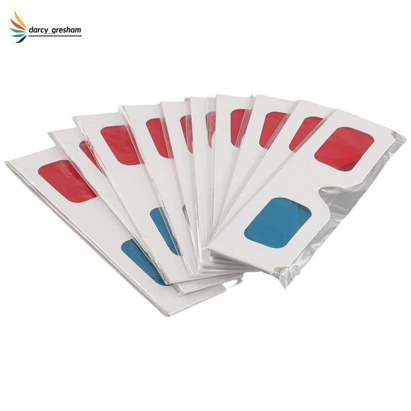 3D Glasses, 10 Pairs Red and Blue Paper Stereo Lenses for Set Anaglyph ...