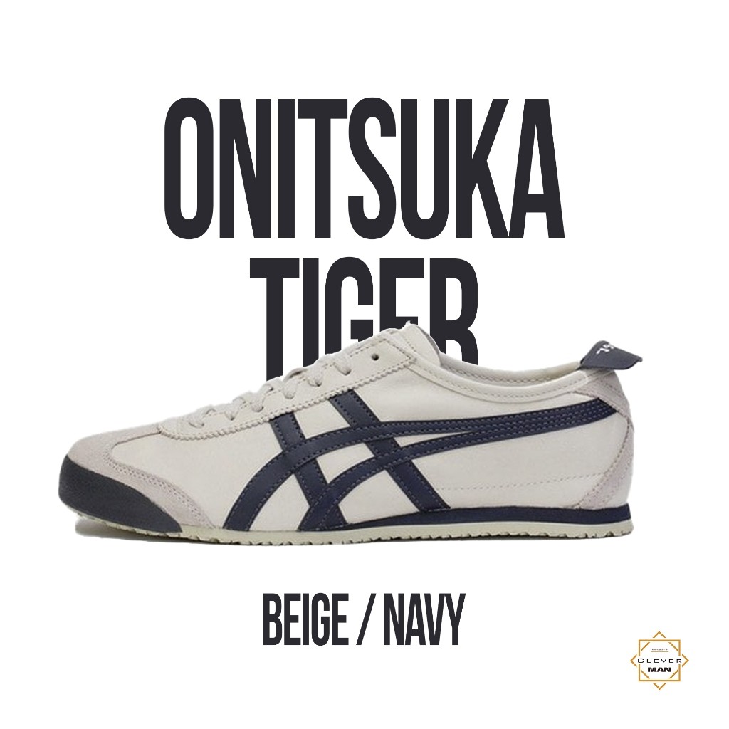 Onit.suka Tiger MEXICO 66 Beige Navy Sneakers Cream Charcoal Blue Low ...