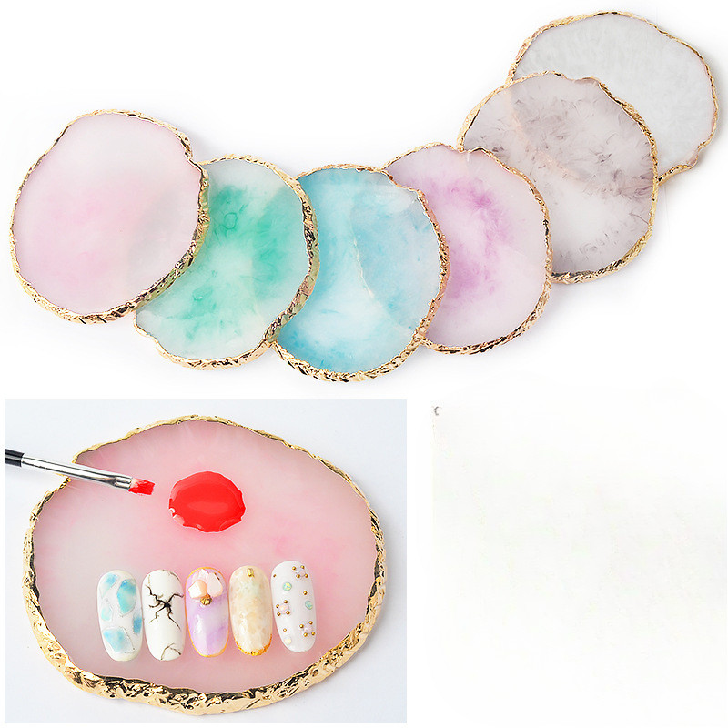 Beauty color palette resin agate gold decoration color palette armor ...