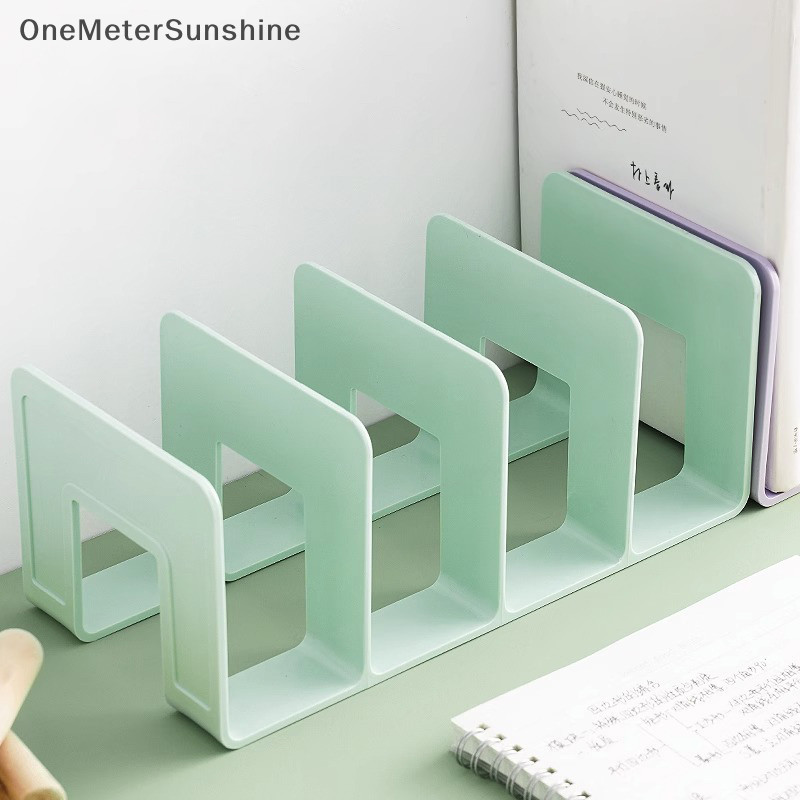 OMS 4 Grid Bookends Stand Bookshelf Desktop Decor Storage Rack Bookend ...