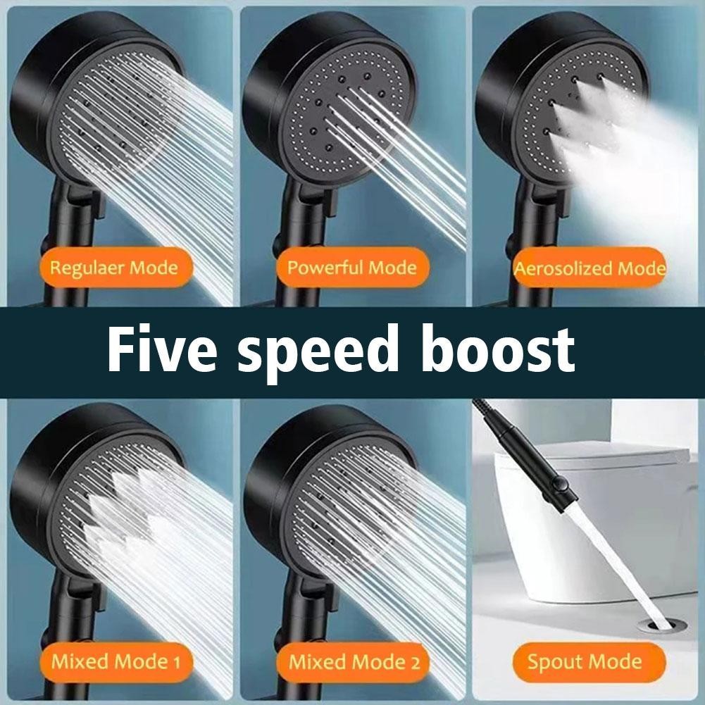 Large Shower Head 5 Mode High Pressure Water Saving Handheld Bath Head