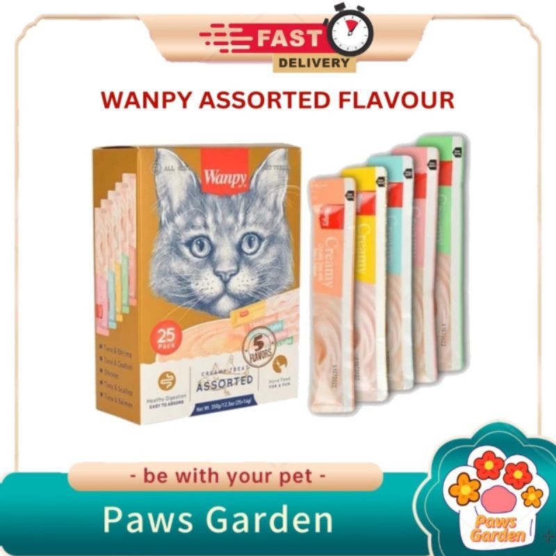 Wanpy Creamy Cat Treats Assorted ( 1Box 25 PCS) /EZPET Cat Treats( 1Box ...
